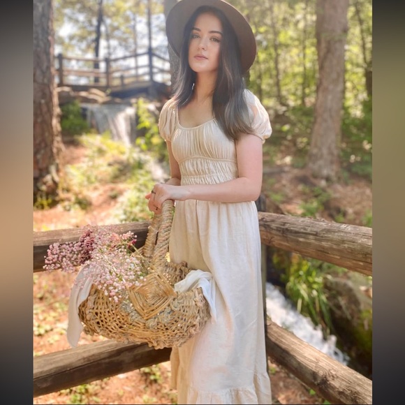 Sim and Sam | Dresses | Sim And Sam Natural Linen Midi Dress | Poshmark